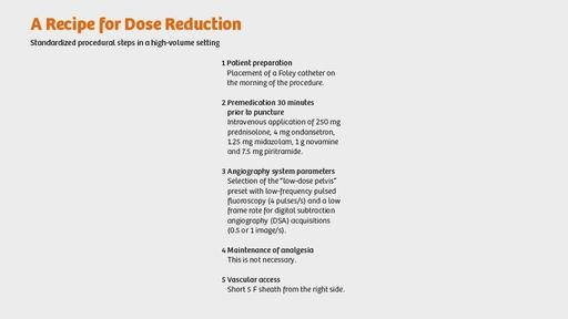 How to Reduce Radiation Dose in Complex UFE and PAE Procedures